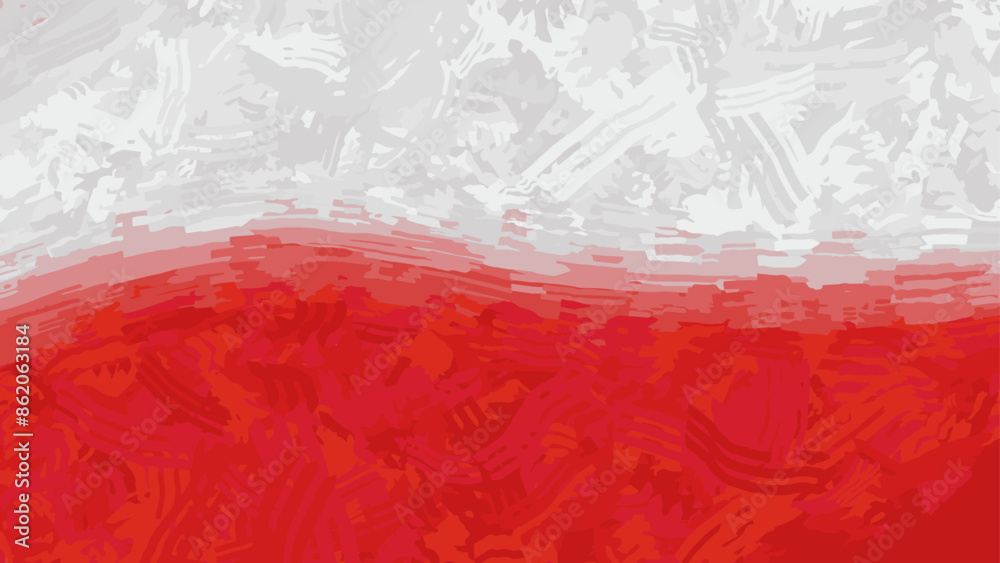 Vector flag of Poland. Textured stylish Polish flag. Stylized ...