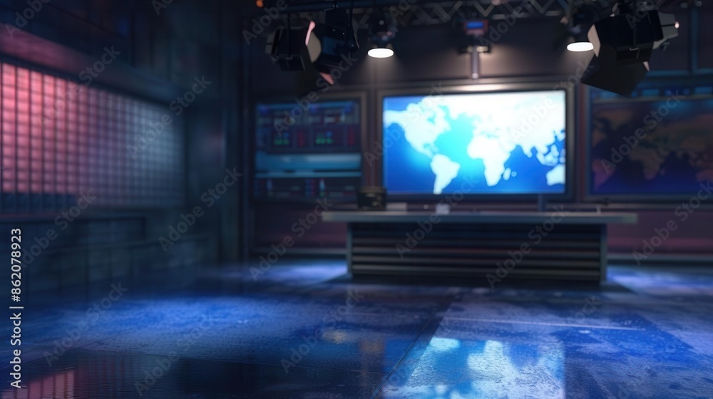Professional News Anchor Studio. Modern and broadcast-ready concept ...