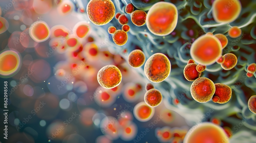 Closeup view of Staphylococcus aureus bacteria under microscope for ...