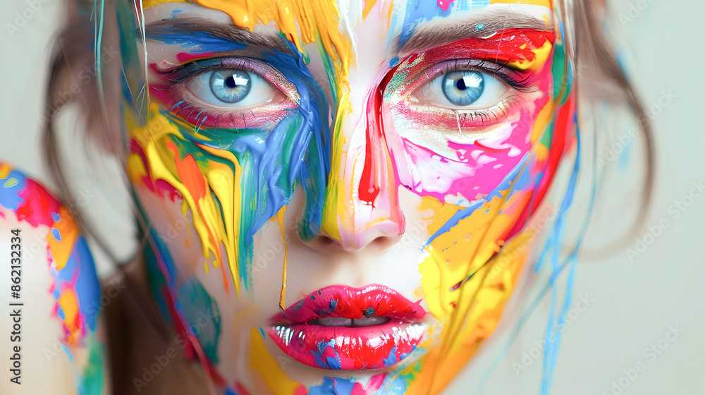 Colorful and Expressive Face Painting Portraits of Stylish Women ...