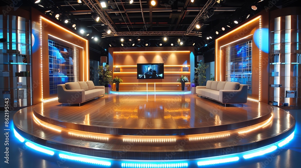 profesional tv studio elegant room green screen, CGI, masking, template ...