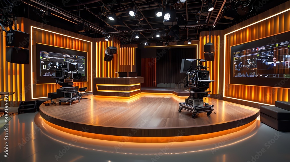 profesional tv studio elegant room green screen, CGI, masking, template ...