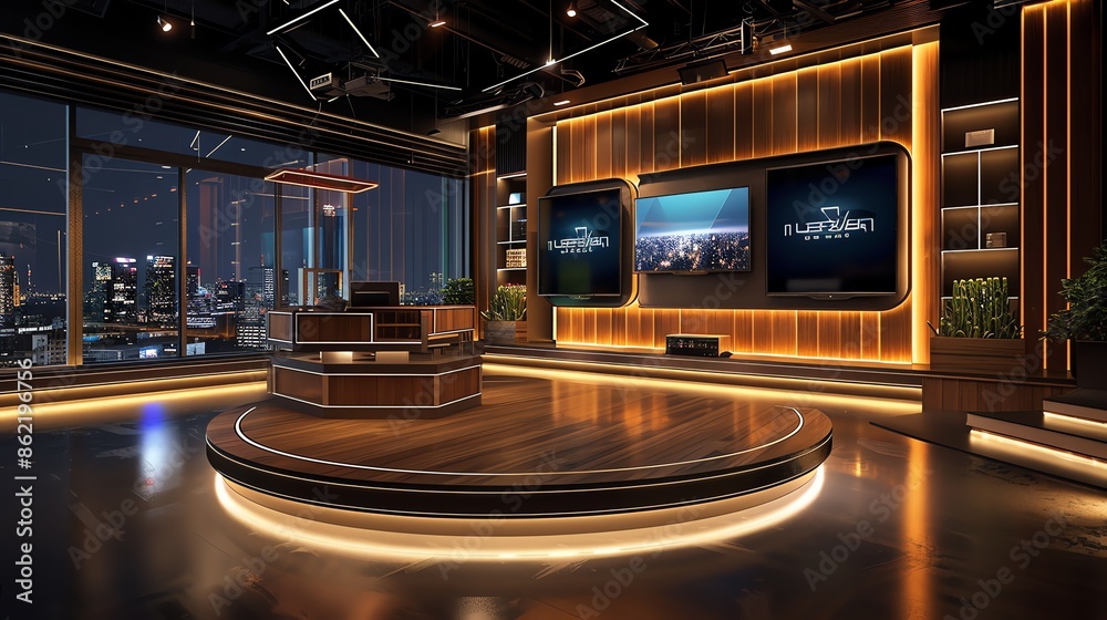 profesional tv studio elegant room green screen, CGI, masking, template ...