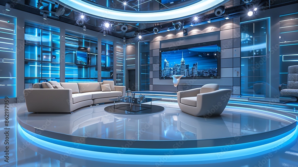 profesional tv studio elegant room green screen, CGI, masking, template ...