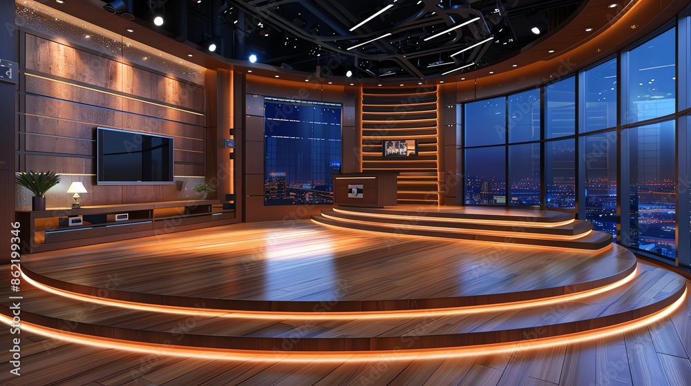 profesional tv studio elegant room green screen, CGI, masking, template ...