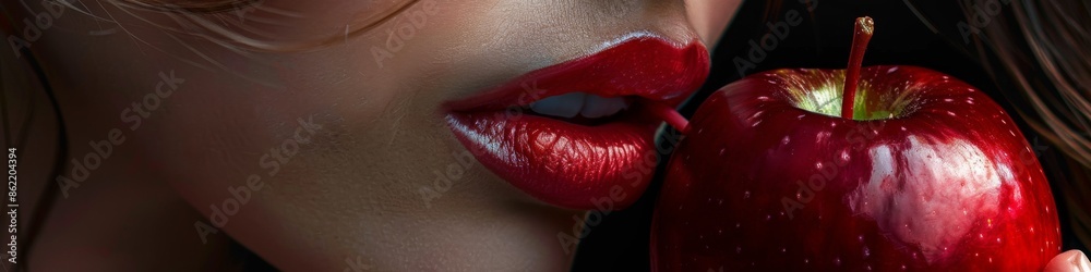 Digital Artwork of Eve Gazing at a Tempting Apple, Symbolizing Original ...