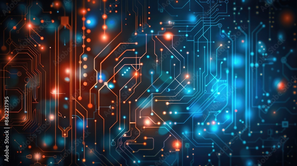 Circuit board and concept of artificial intelligence, circuit elements ...