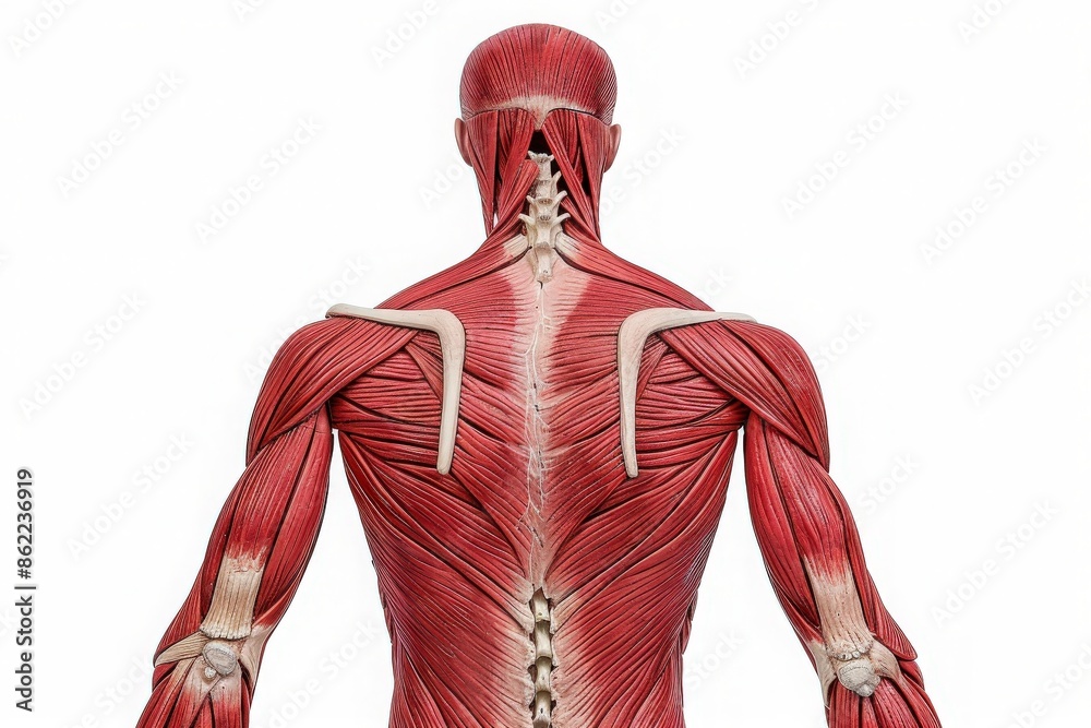 ภาพประกอบสต็อก Detailed anatomical illustration of the human muscular ...