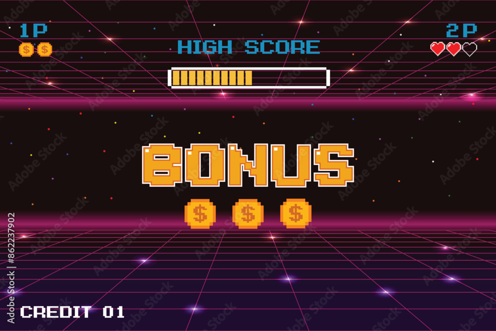 BONUS. pixel art .8 bit game. retro game. for game assets .Retro ...