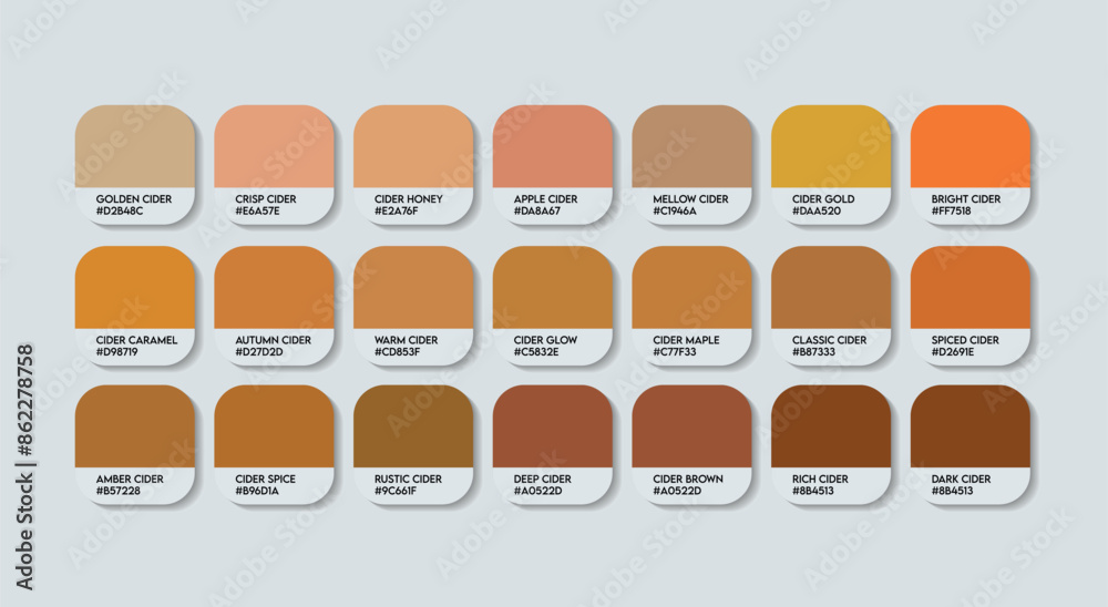 Cider Color Palette, Cider Color Guide Palette with Color Names ...