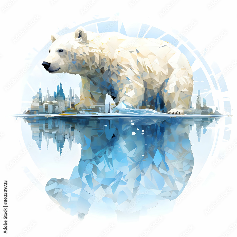Polar Pixel Art on a white background. Pixelated art illustration of a ...