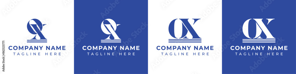 Letters OX and XO Pillar Logo Set, suitable for business with XO and OX ...