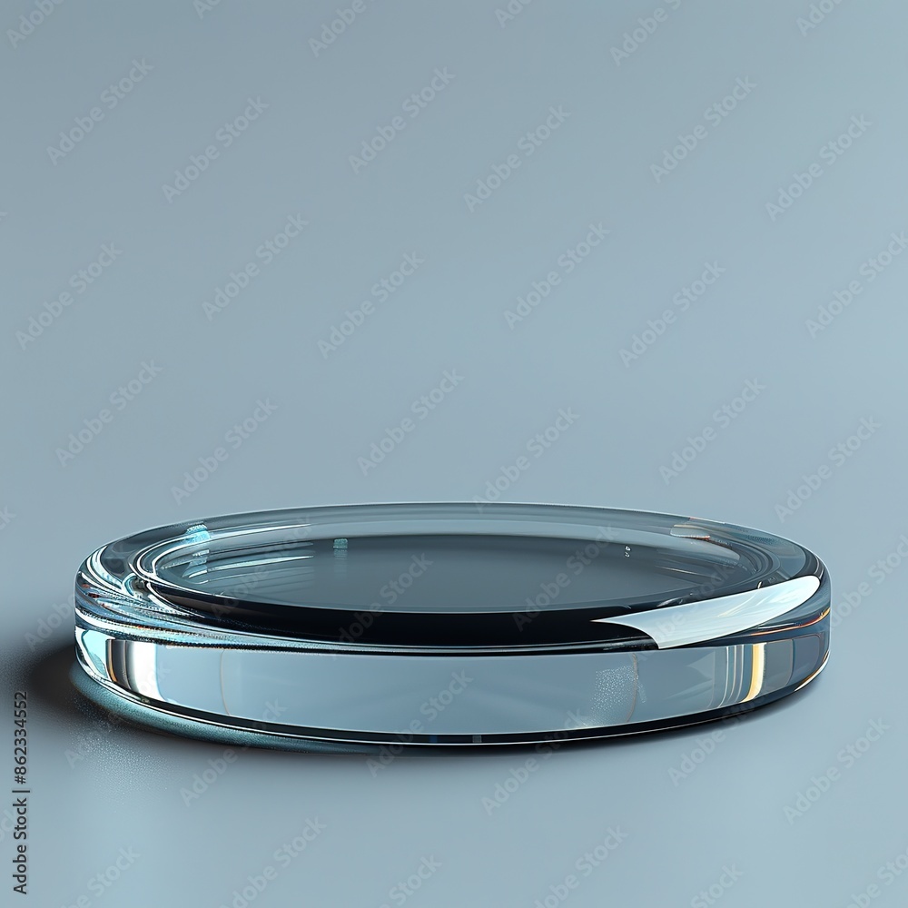 Round glass base, transparent material, 3D, blender, solid color ...