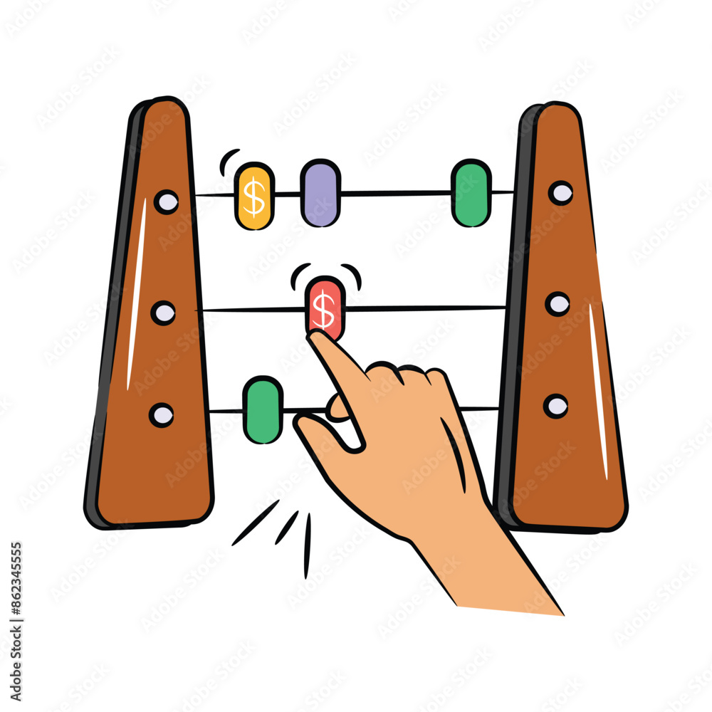 Take a look at amazing doodle icon of abacus in editable style, High ...