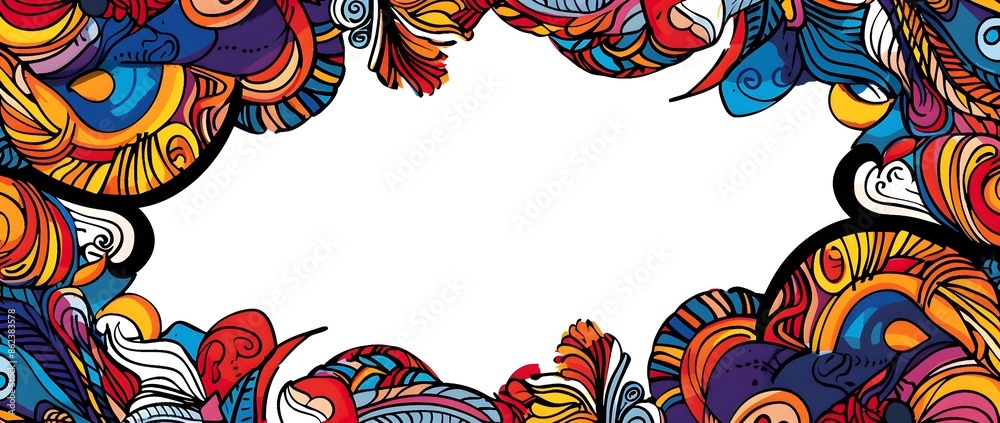 Colorful Doodle Page Border Design for Hispanic Heritage Month Backdrop ...
