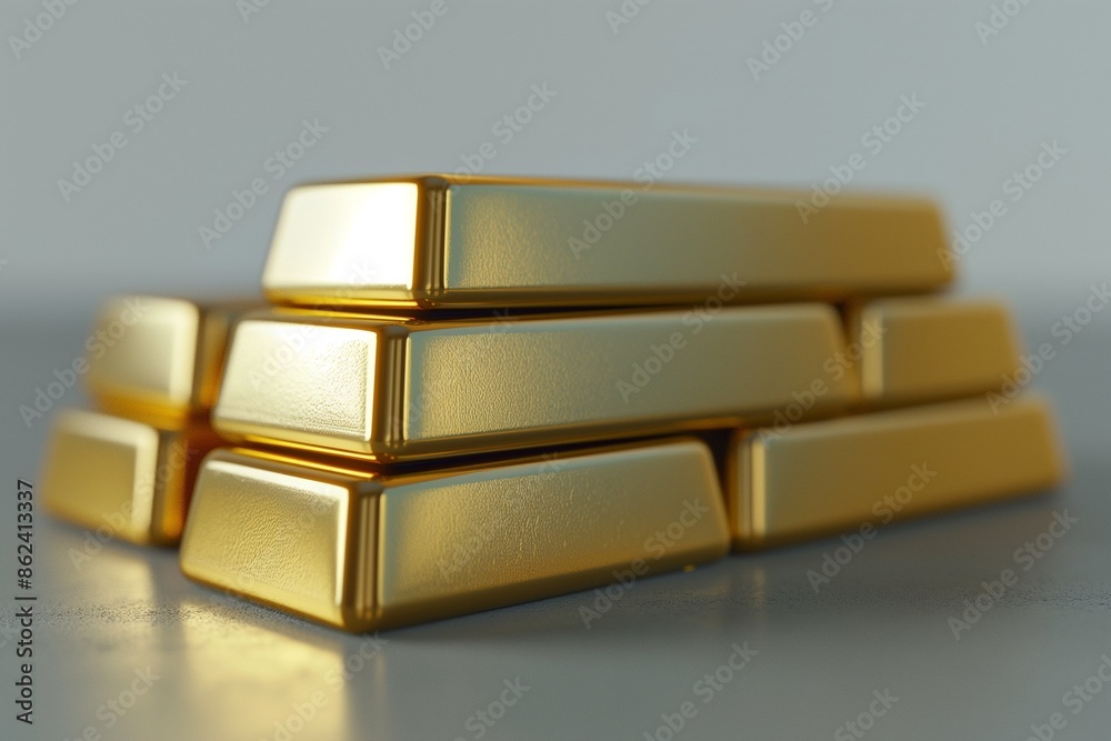 stacks gold bars in realistic 3d style by generative ai Stock ...