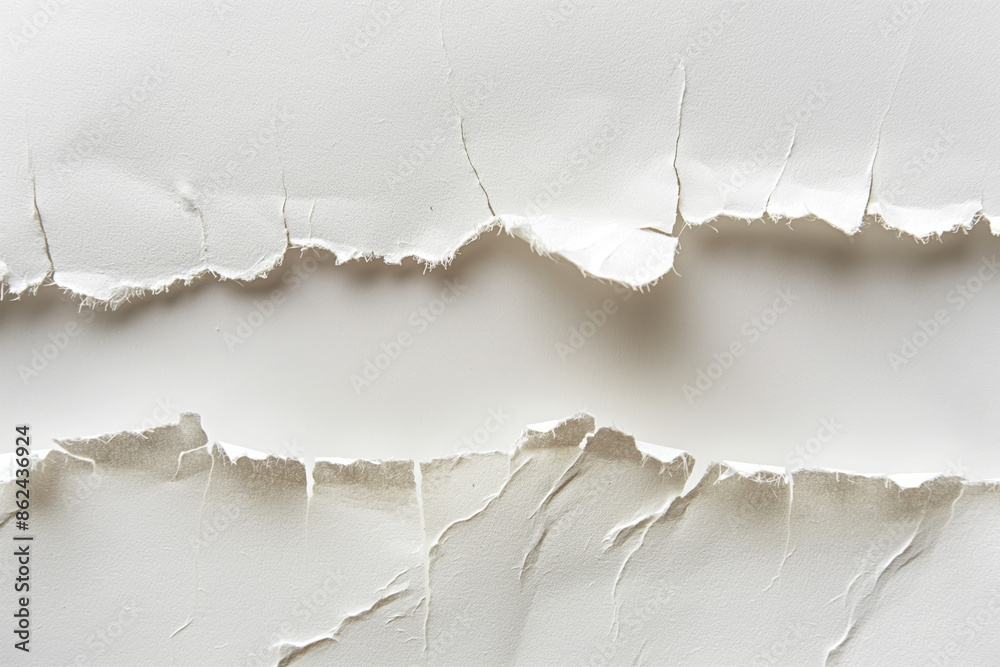 High-Resolution Torn White Paper Texture with Rough Irregular Edges ...