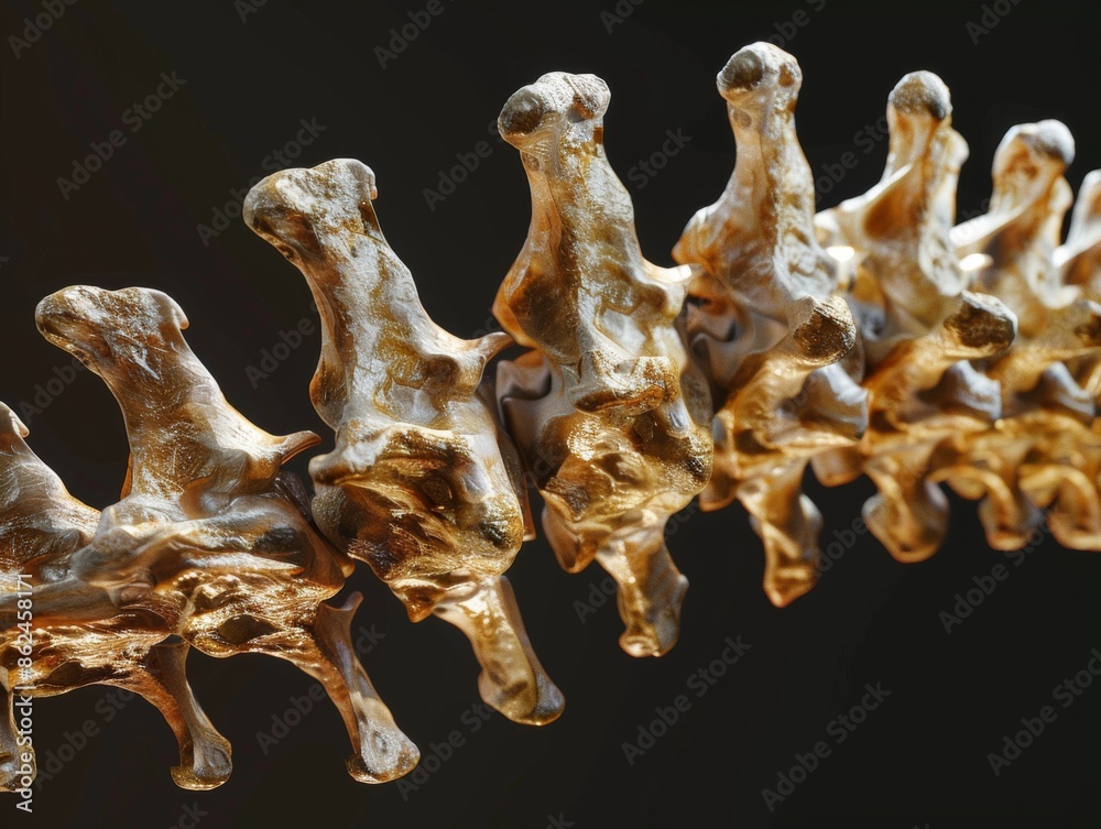 Detailed 3D render of the human spine and vertebrae, showcasing ...