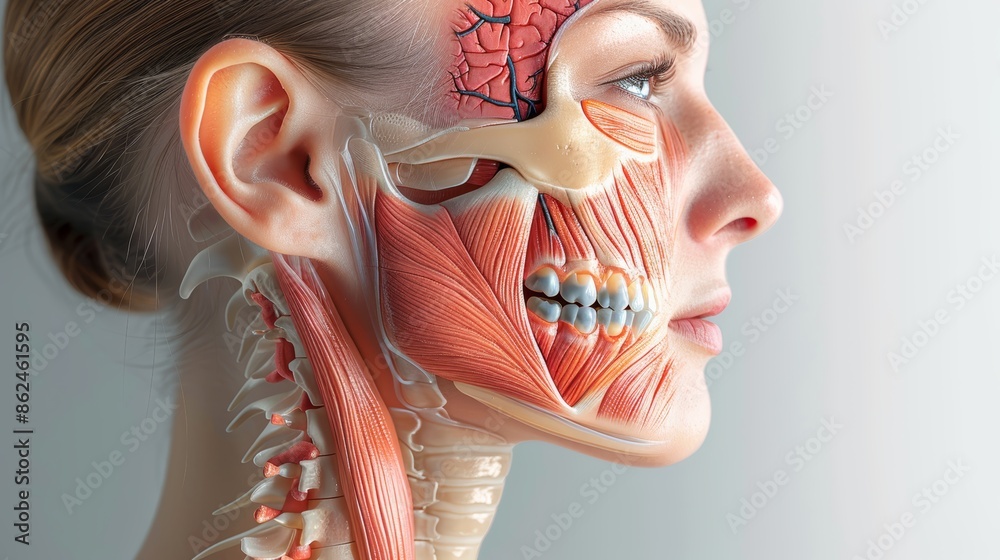 A close-up profile view of a woman's face, showcasing the complex ...