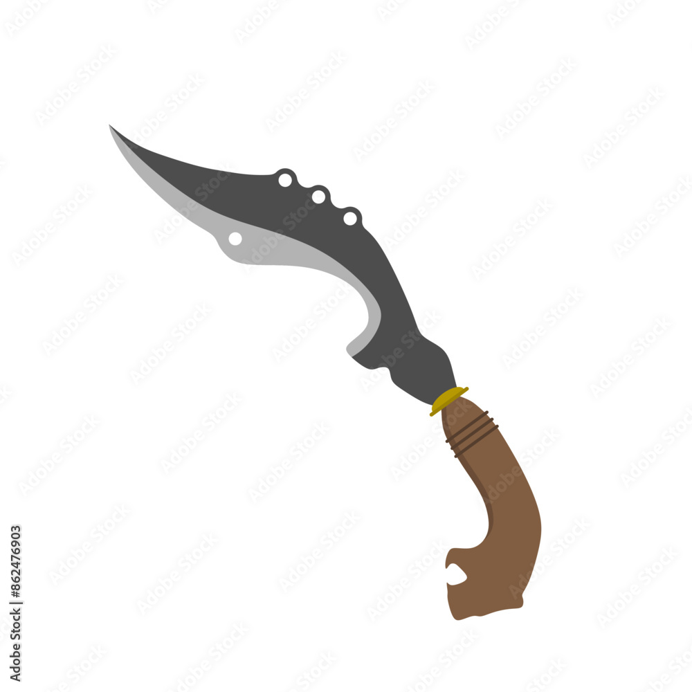 Kujang indonesian traditional weapon flat design vector illustration ...