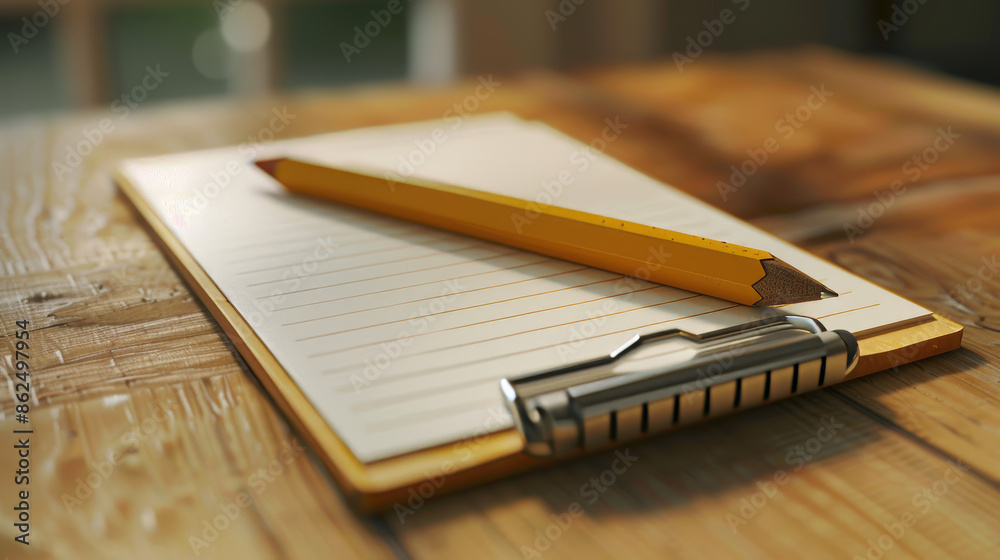 Organize and track your tasks with this 3D clipboard featuring a pencil ...