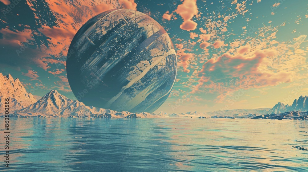 Imaginative composition of a fictional planet with surreal elements ...