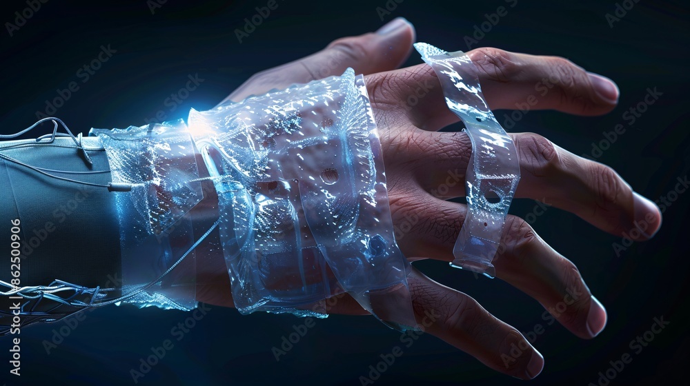 Clear and precise image of a wrist in a cast, highlighting the stages ...