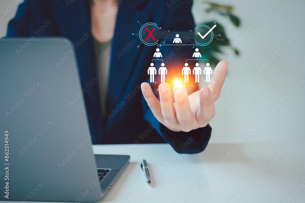 HR, Human resource management concept, recruitment, leadership and team ...