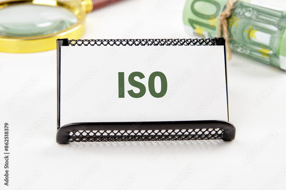 Business and ISO concept. ISO standards quality control symbol. Concept ...