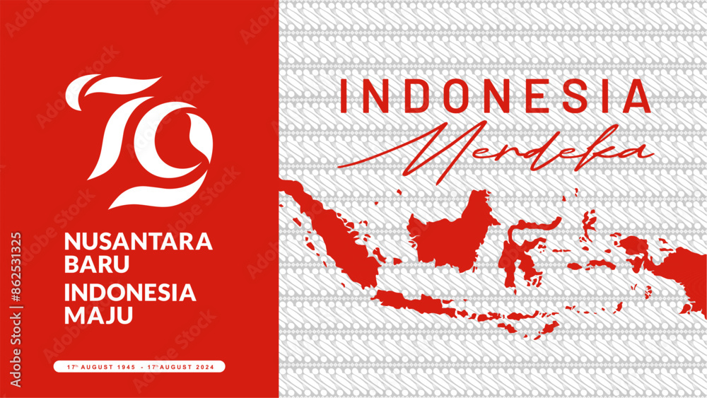 Exclusive red white 79th anniversary Independence day of Indonesia ...