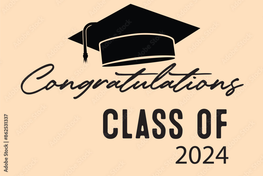 Congratulations Class of 2024 greeting sign. Congrats Graduated. banner ...