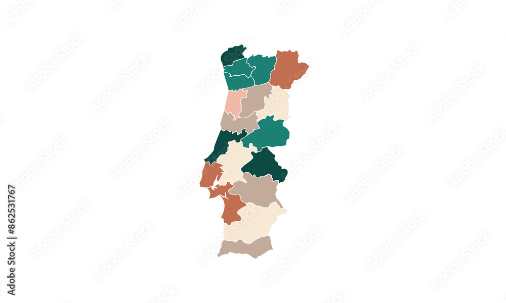 Map of Portugal isolated modern colorful style. for website layouts ...