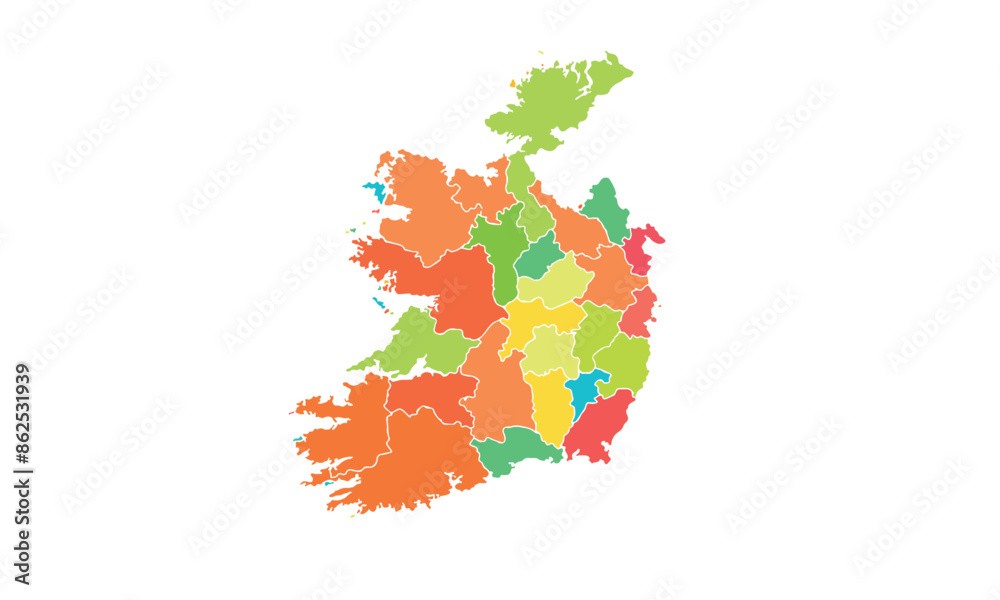 Ireland map isolated modern colorful style. for website layouts ...