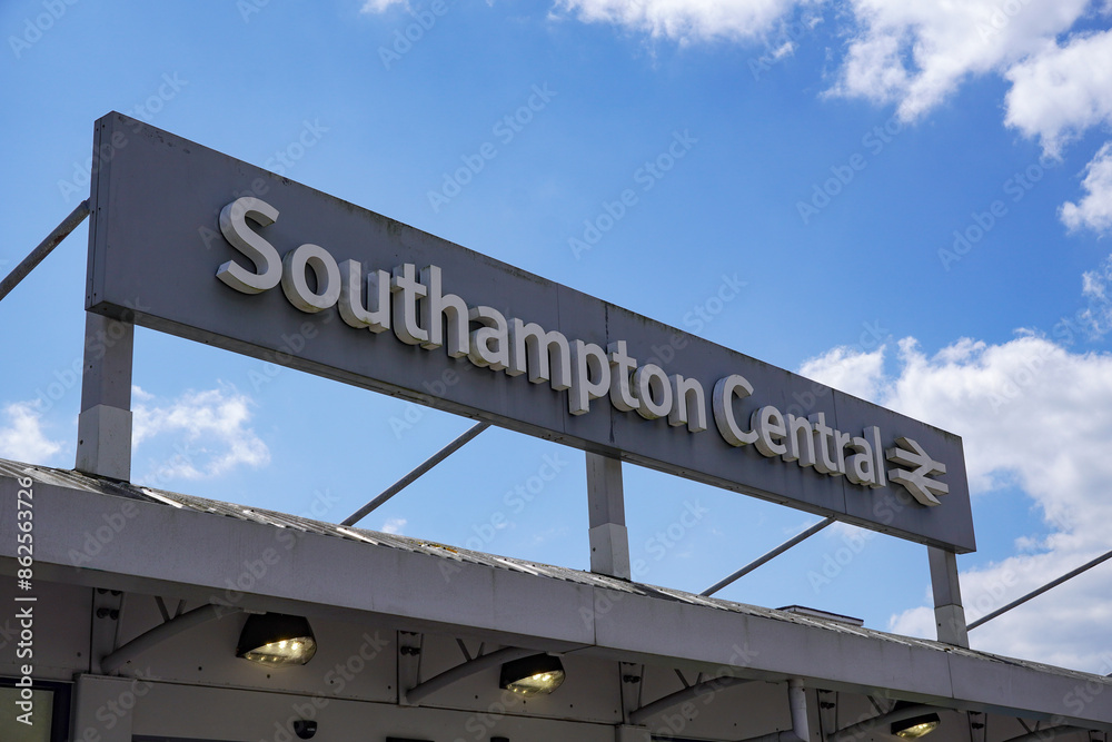 Southampton UK - 5 June 2024 - Sign of Southampton Central railway ...