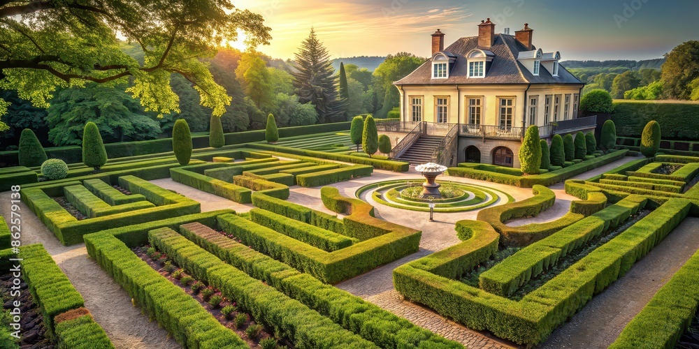 Beautiful mansion with maze-like garden, mansion, luxury, estate ...
