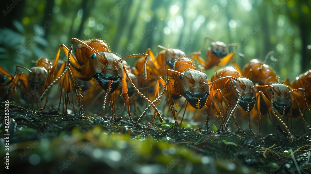 Army ants form a relentless colony, moving together across the forest ...
