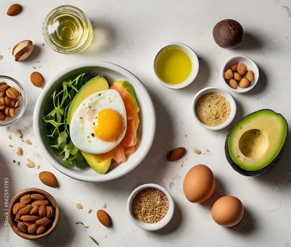 Healthy good fat for healthy eating, Avocado - Fatty fish Salmon ...