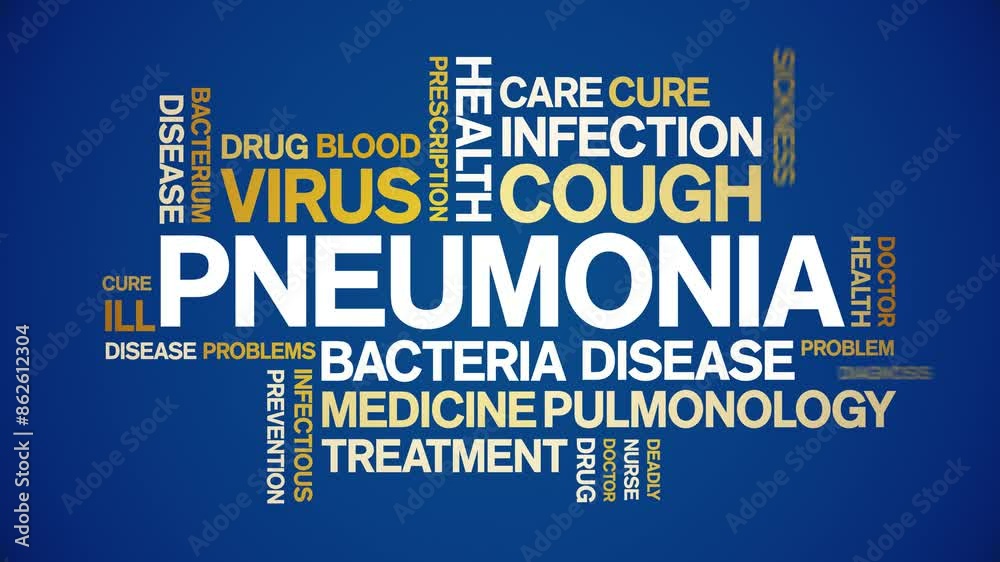 Pneumonia animated word cloud;text design animation tag kinetic ...