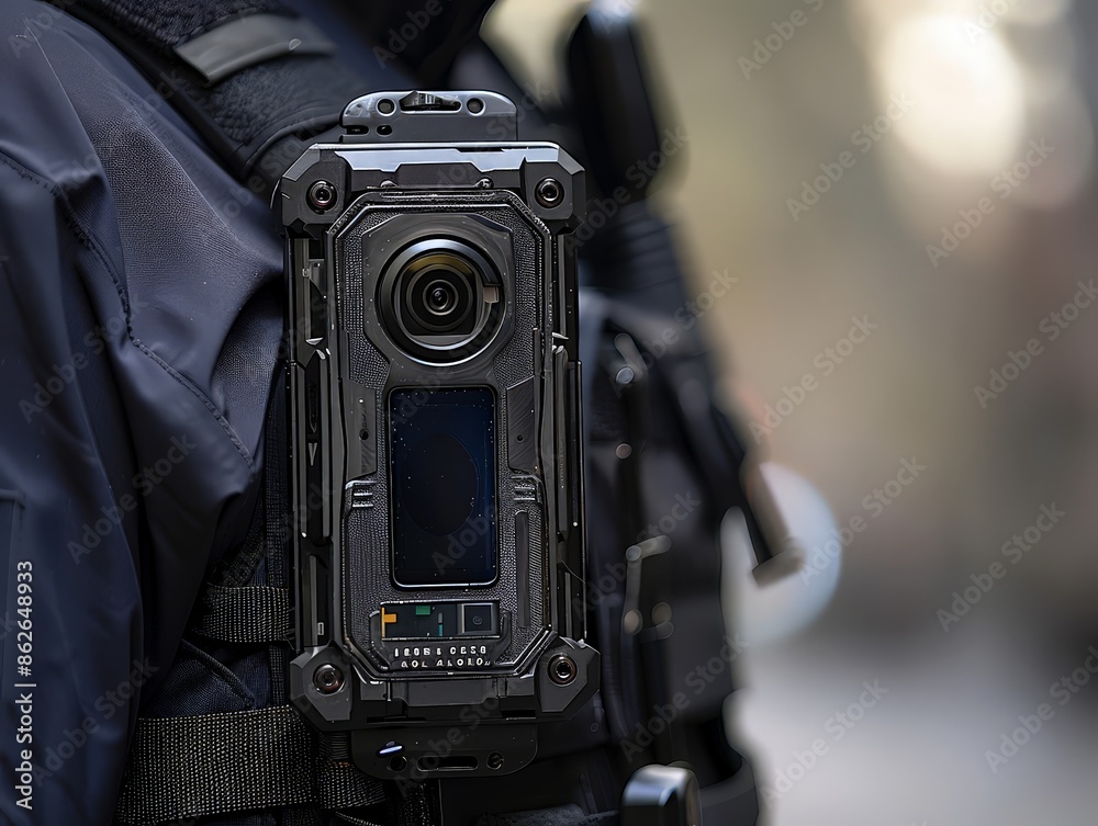 Portable recording device worn by law enforcement officers to document ...