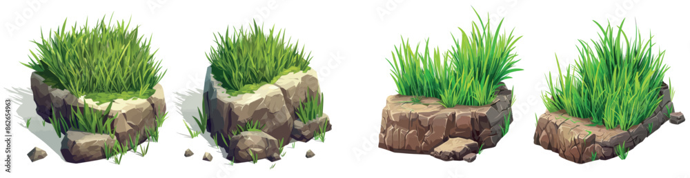 Green grass plots with soil and plants the size of a small park or ...