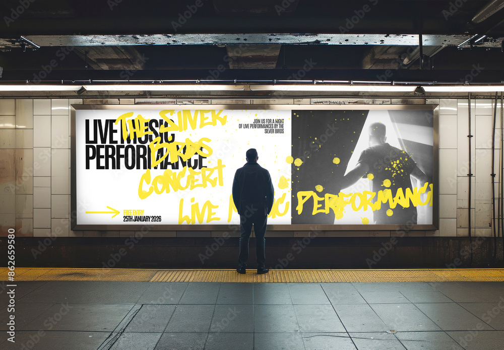 Platform Billboard Sign Mockup With Generative AI Stock Template ...