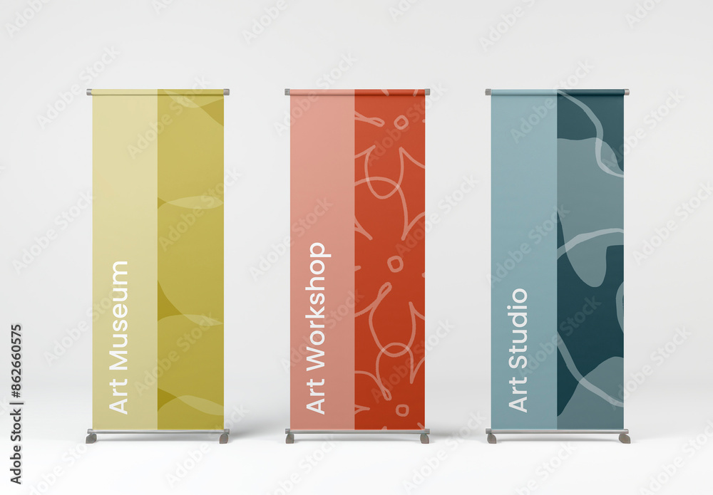 Roll Up Standy Sign Mockup With Generative AI Stock Template | Adobe Stock