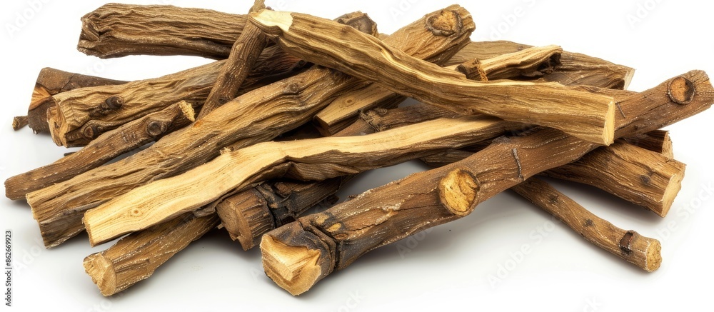 Glycyrrhiza glabra, also known as licorice roots and tea, paloduz, palo ...