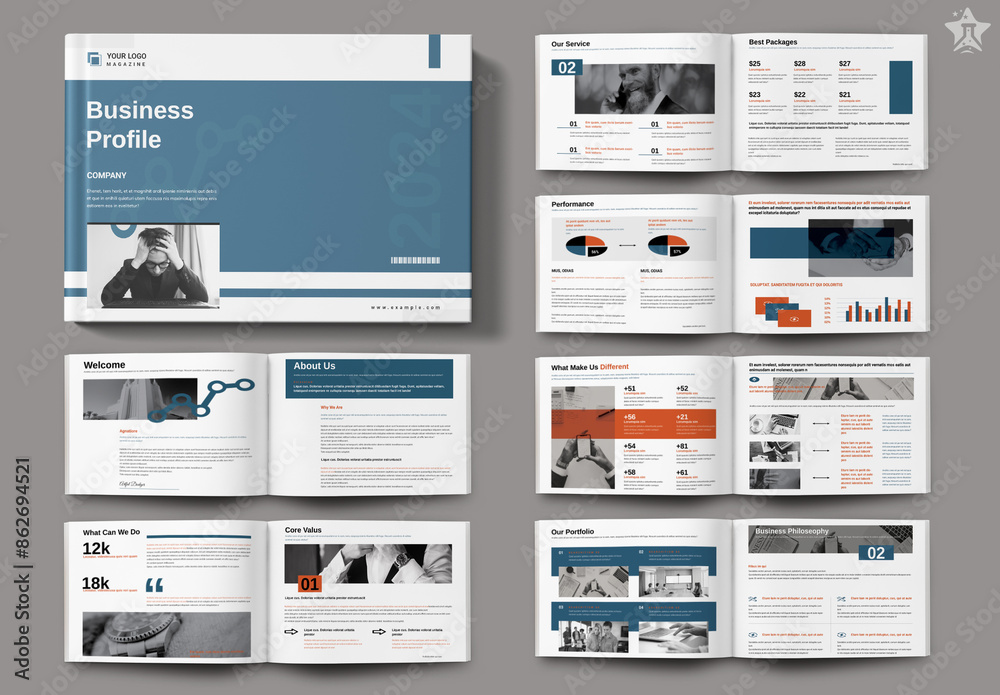 Business Profile Landscape Stock Template | Adobe Stock