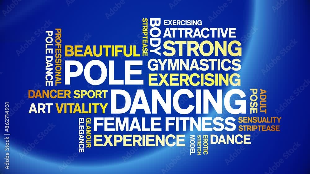 Pole Dancing animated word cloud;text design animation tag kinetic ...