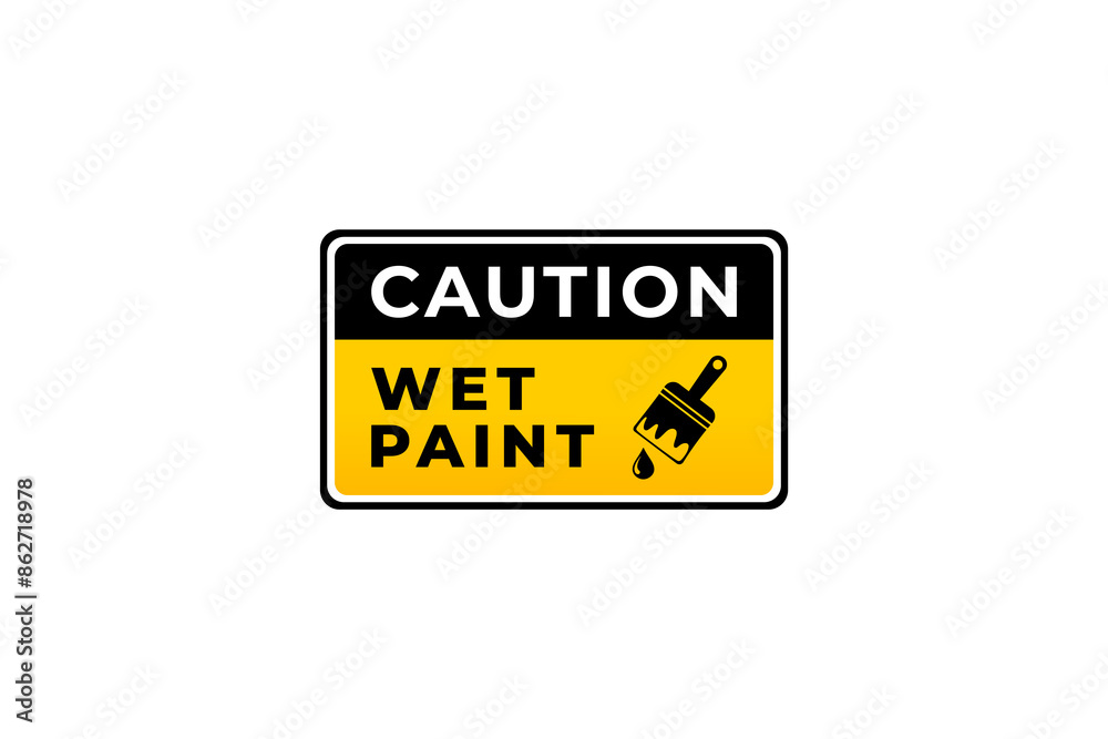 Wet paint sign or caution wet paint vector isolated. Best wet paint ...