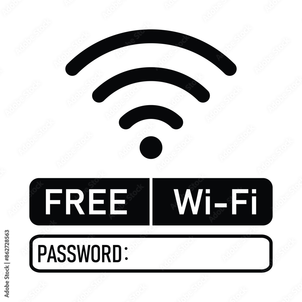 free wifi sticker. printable Wi-Fi sign with blank password space for ...