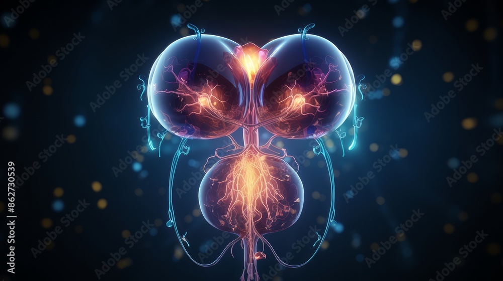 Anatomical model of the human body and organs. Part of a human body ...