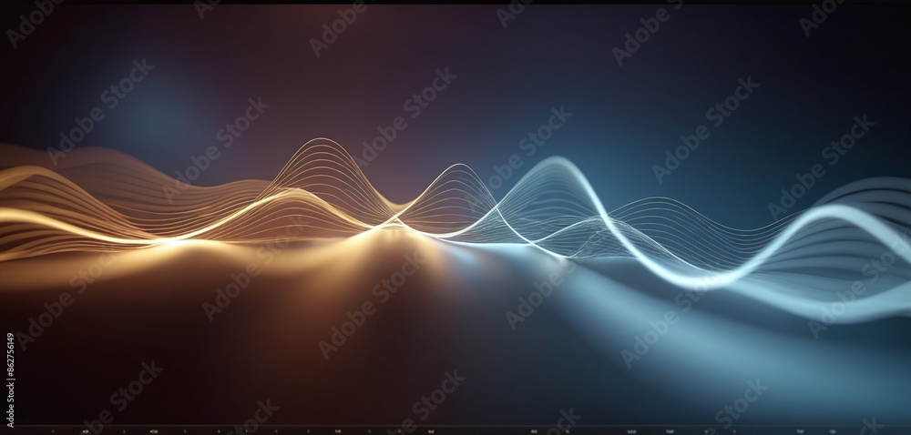 Energetic waveform that displays colorful and dynamic wave patterns ...