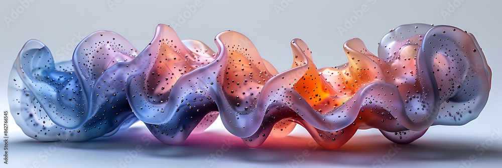 Delve into 3D stomach model Imagine the gastric mucosa glowing in soft ...